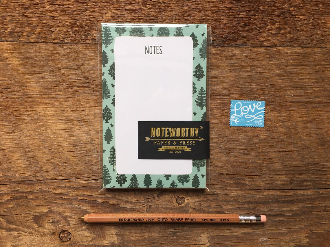 Tree Pocket Notepad Pine Tree Notes Office Supplies 3.5 X - Etsy