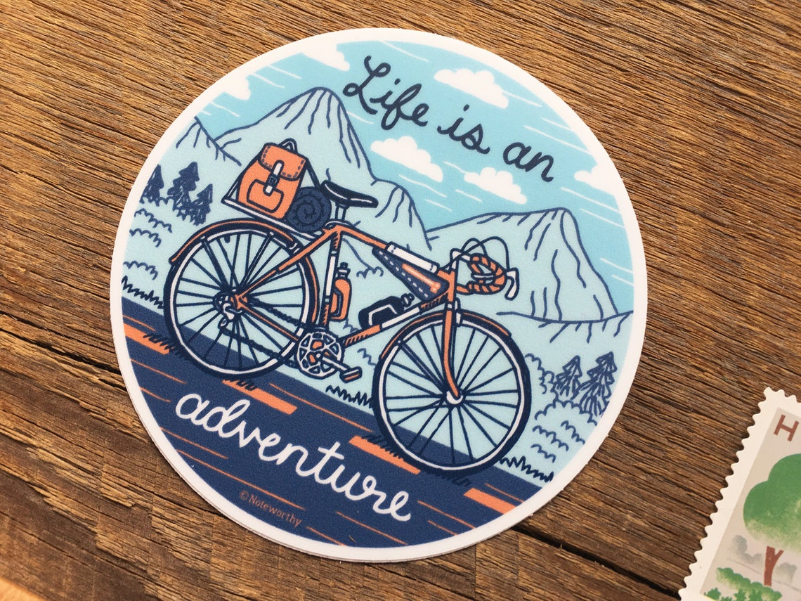 Adventure Sticker Bicycle Sticker Outdoors Sticker Single - Etsy