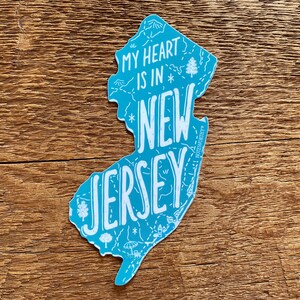 New Jersey Sticker, New Jersey State Sticker, Single Die Cut Vinyl ...