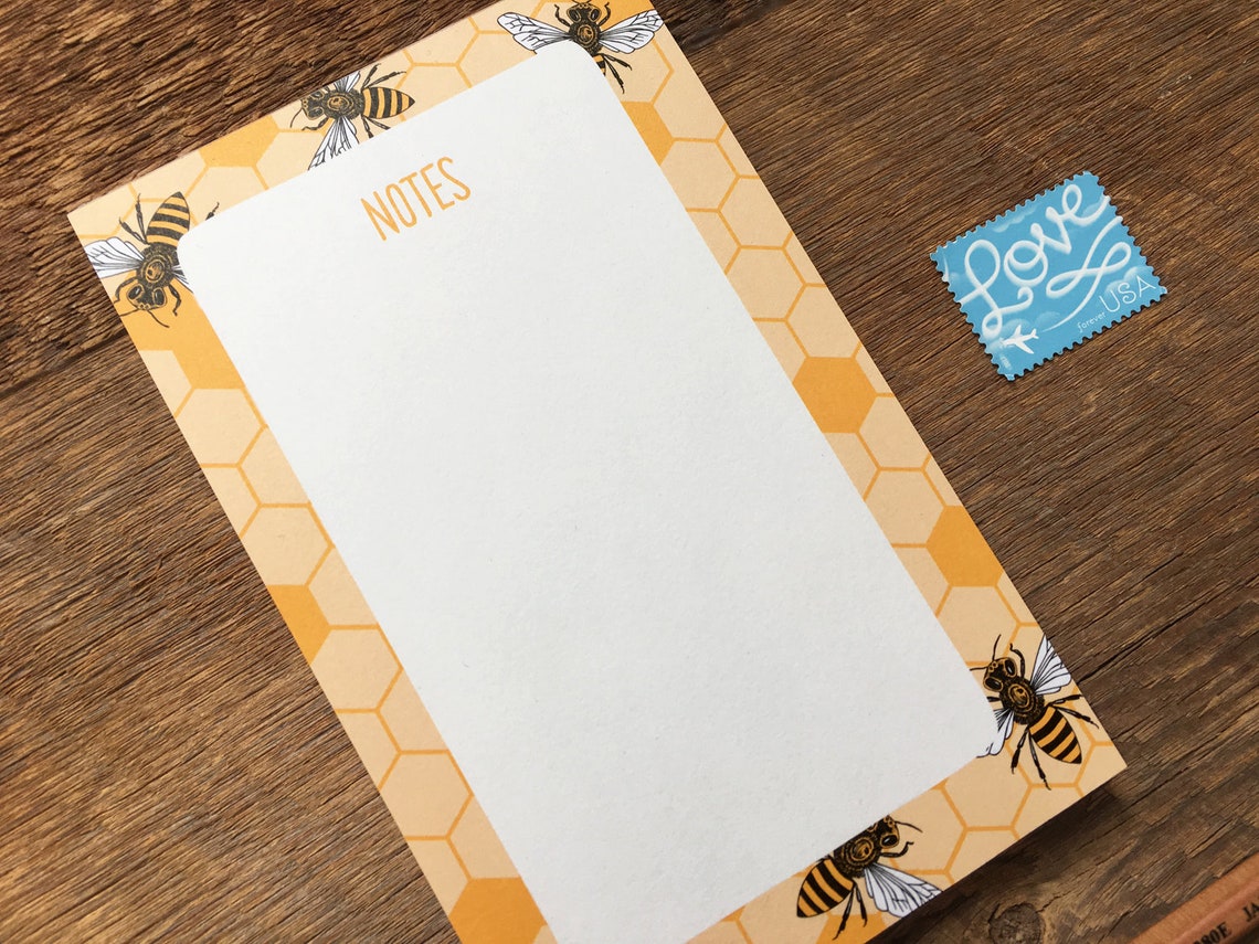 Honey Bee Pocket Notepad Bee Gift Office Supplies 3.5 X 5.5 | Etsy