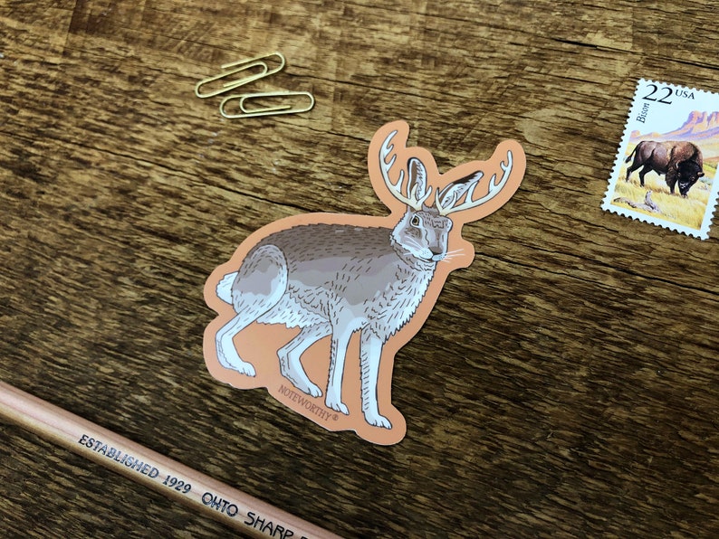 Jackalope Sticker Outdoors Sticker Single Die Cut Vinyl - Etsy