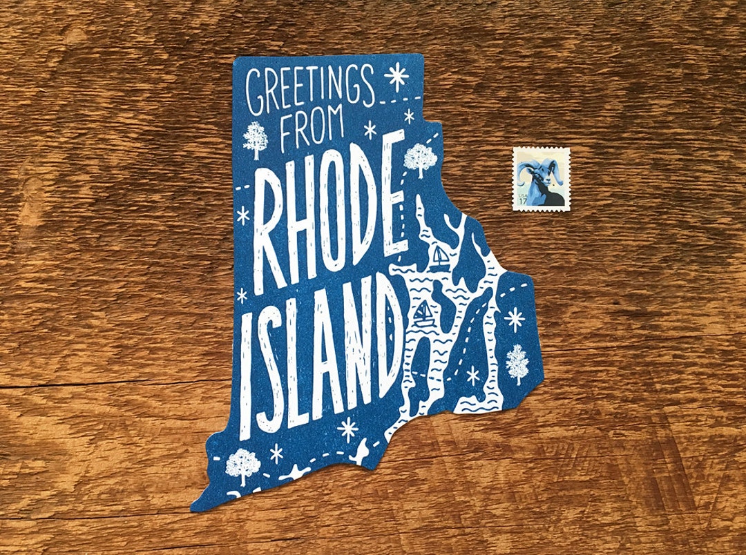 Rhode Island Postcard, Greetings From Rhode Island, Single Die Cut ...