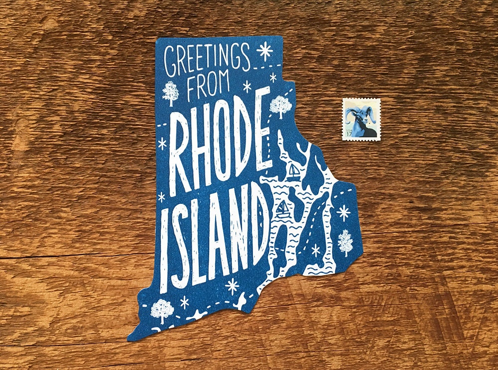 Rhode Island Postcard Greetings From Rhode Island Single Die - Etsy