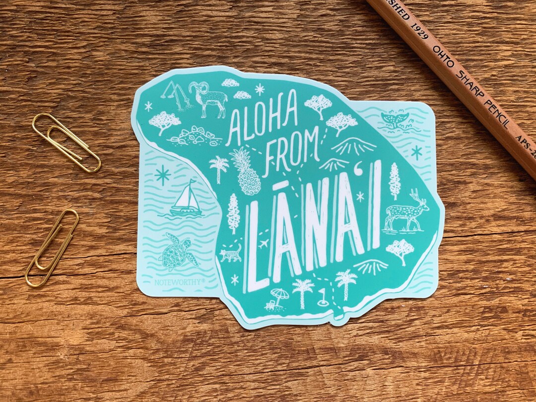 Lanai HI Sticker Lanai Island State Sticker Hawaii Sticker - Etsy
