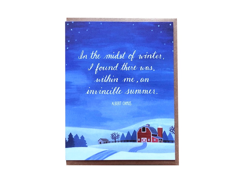 Albert Camus Quote, Invincible Summer, Inspirational Quote Card ...