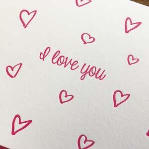 I Love You, Hearts, Valentine's Day Card, Love Card, Letterpress ...