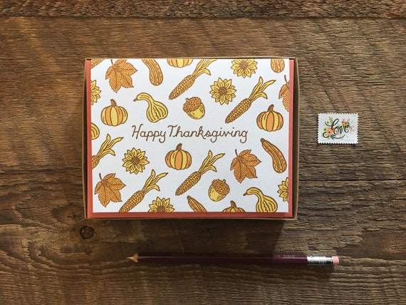 Happy Thanksgiving Boxed Set of 6 Thanksgiving Cards - Etsy
