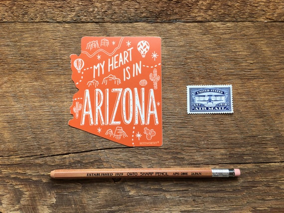 Arizona Sticker Arizona State Sticker Bumper Sticker Single - Etsy