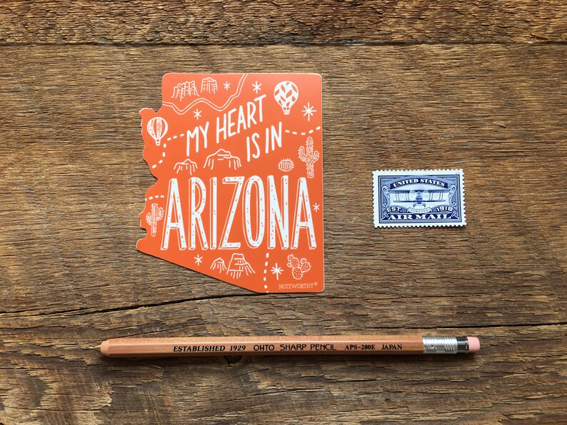 Arizona Sticker Arizona State Sticker Bumper Sticker Single | Etsy