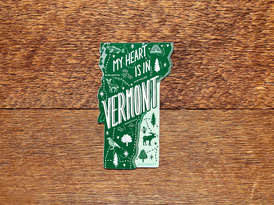 Vermont Sticker, Vermont State Sticker, Single Die Cut Vinyl Sticker - Etsy