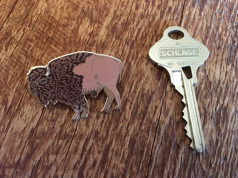 Bison Enamel Pin Buffalo Enamel Pin Single Hard Enamel Pin | Etsy