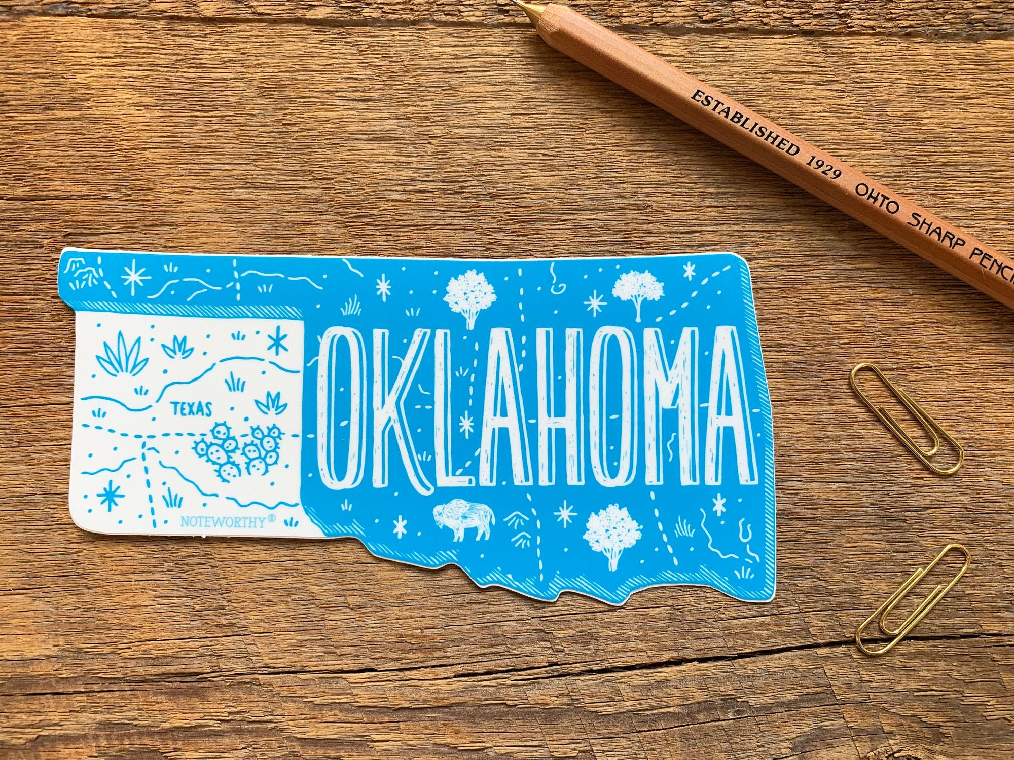 Oklahoma Sticker, Oklahoma State Sticker, Single Die Cut Vinyl Sticker ...