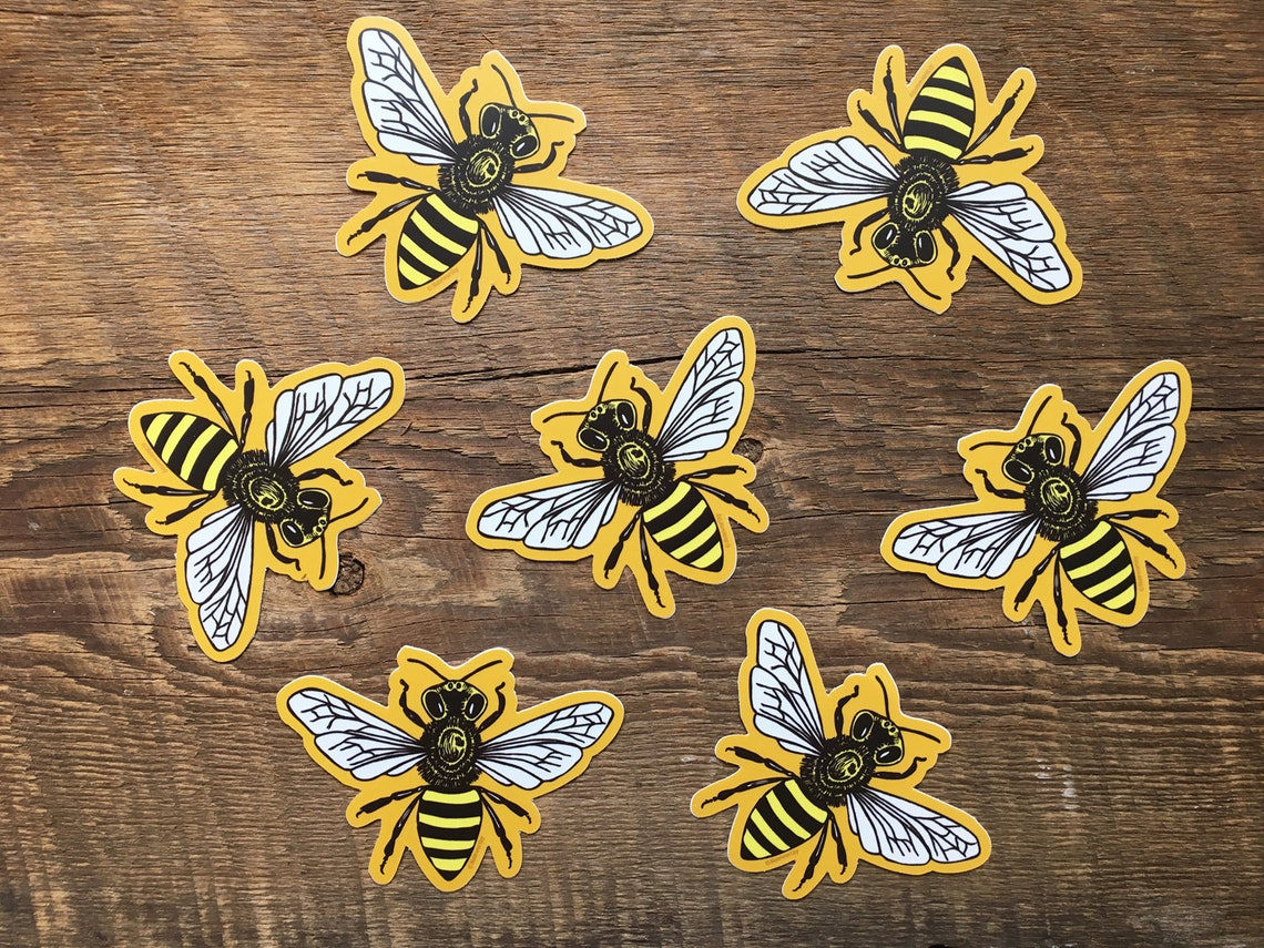 Honey Bee Sticker Outdoors Sticker Single Die Cut Vinyl | Etsy