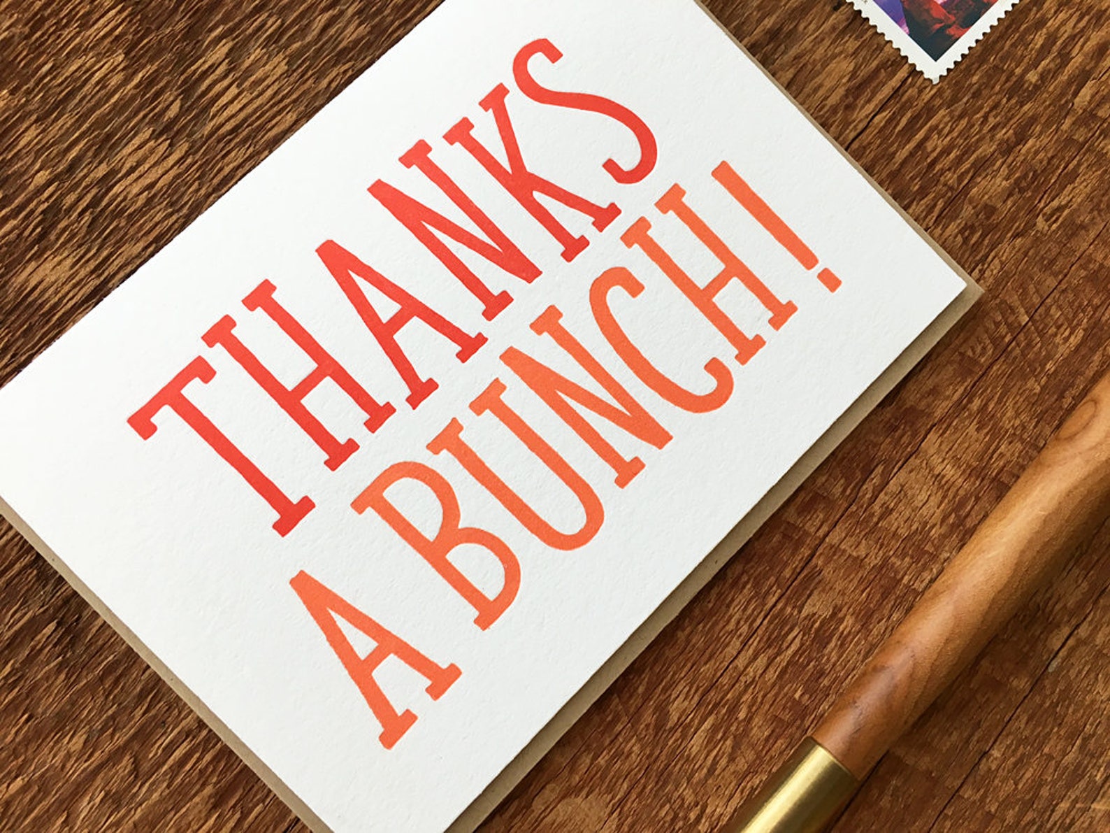 Thanks A Bunch, Letterpress Note Card, Thank You Card, Blank Inside - Etsy