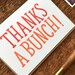 Thanks A Bunch, Letterpress Note Card, Thank You Card, Blank Inside - Etsy