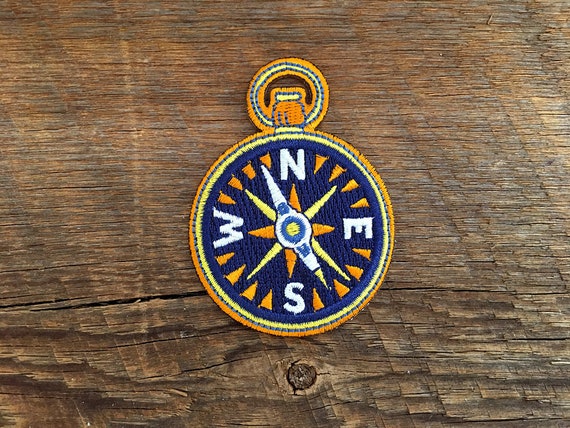 Compass Embroidered Patch Compass Patch Single Embroidered - Etsy