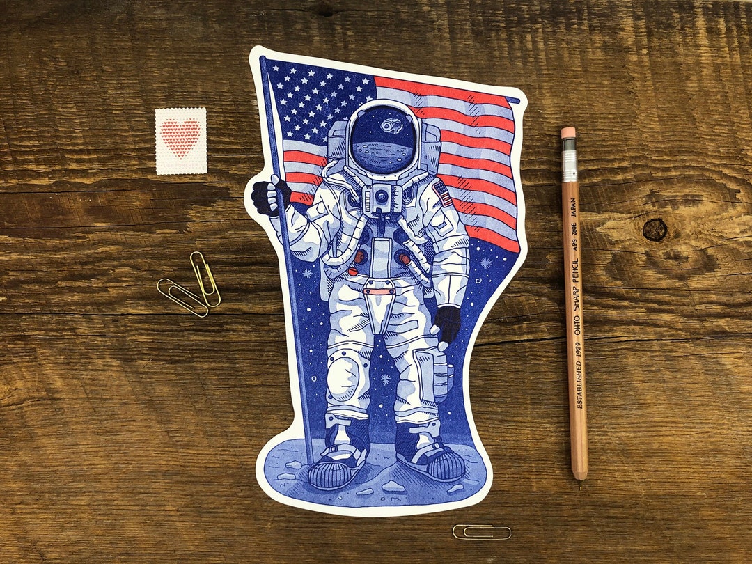 Man on the Moon Postcard, Astronaut in Space Postcard, Neil Armstrong ...