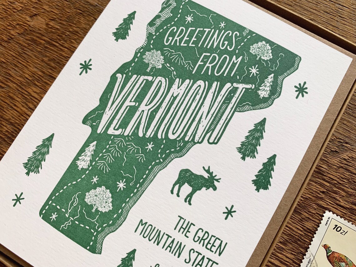 Vermont Greeting Card Greetings From Vermont Boxed Set of - Etsy