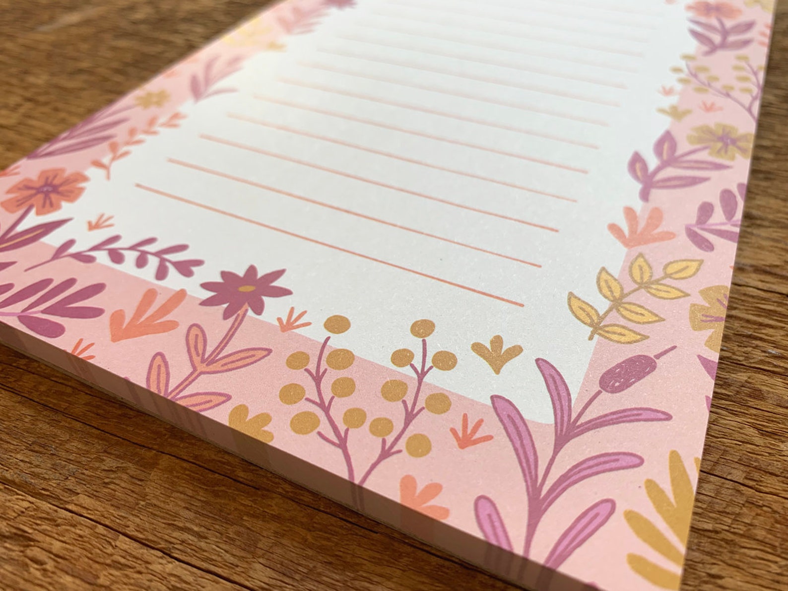 Flora Notepad Flower Pattern Notepad 5.5 X 8.5 to Do List - Etsy