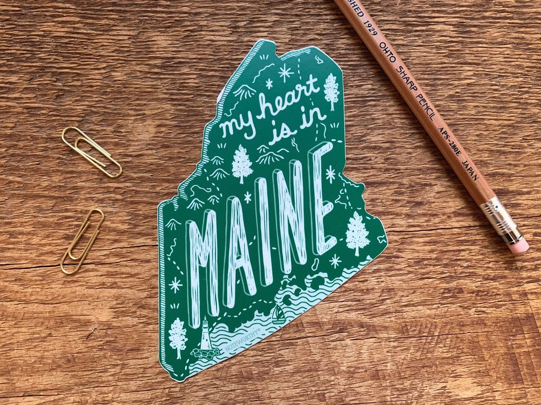 Maine Sticker, Maine State Sticker, Single Die Cut Vinyl Sticker - Etsy