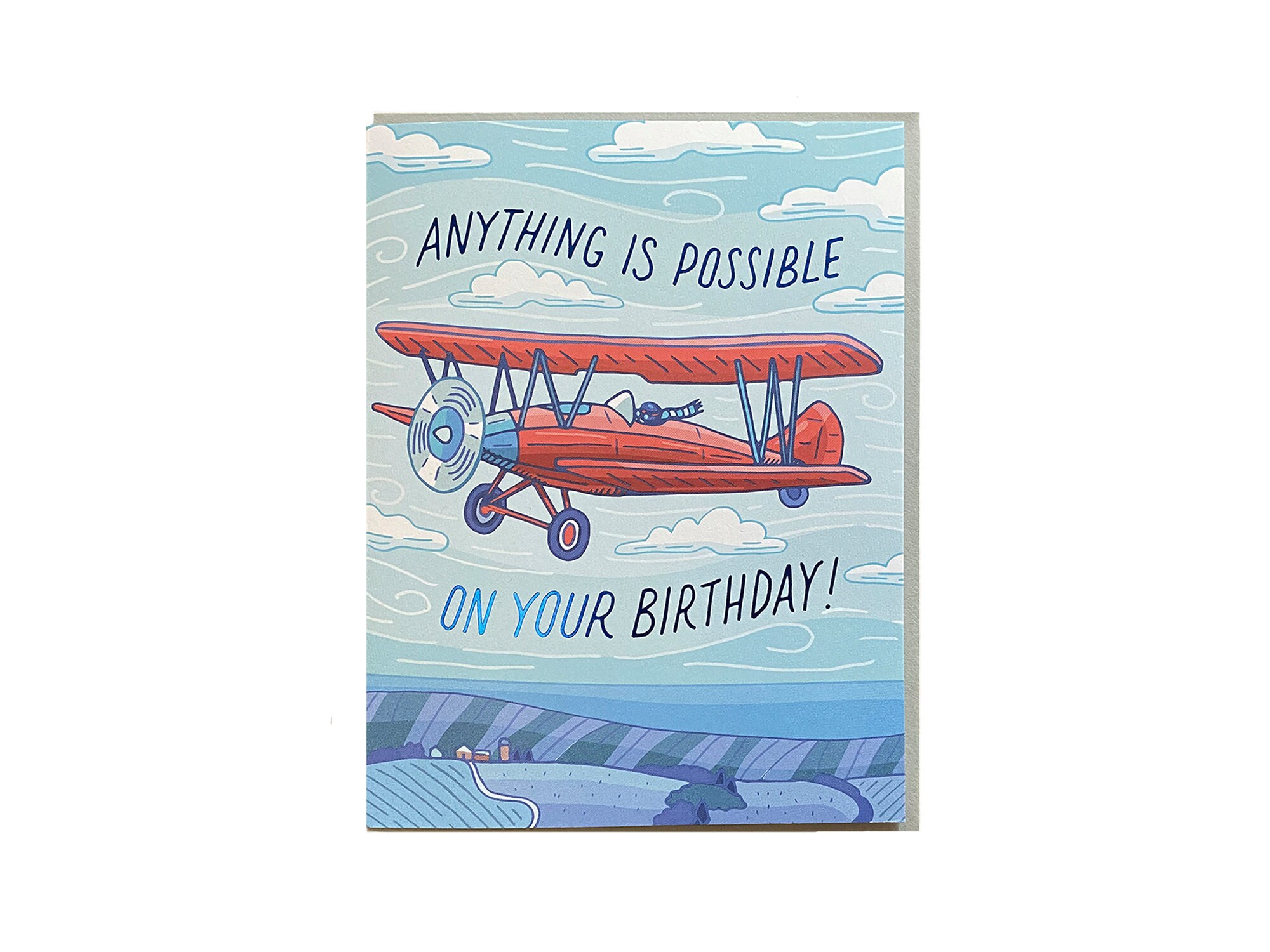 Airplane Birthday Card, Adventure Birthday Card, Foil Printed Card ...