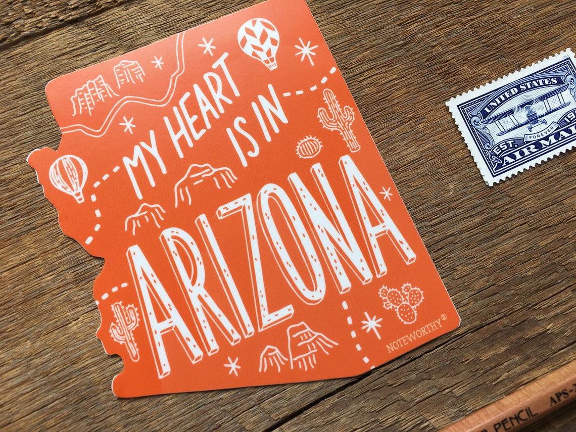 Arizona Sticker Arizona State Sticker Bumper Sticker Single - Etsy