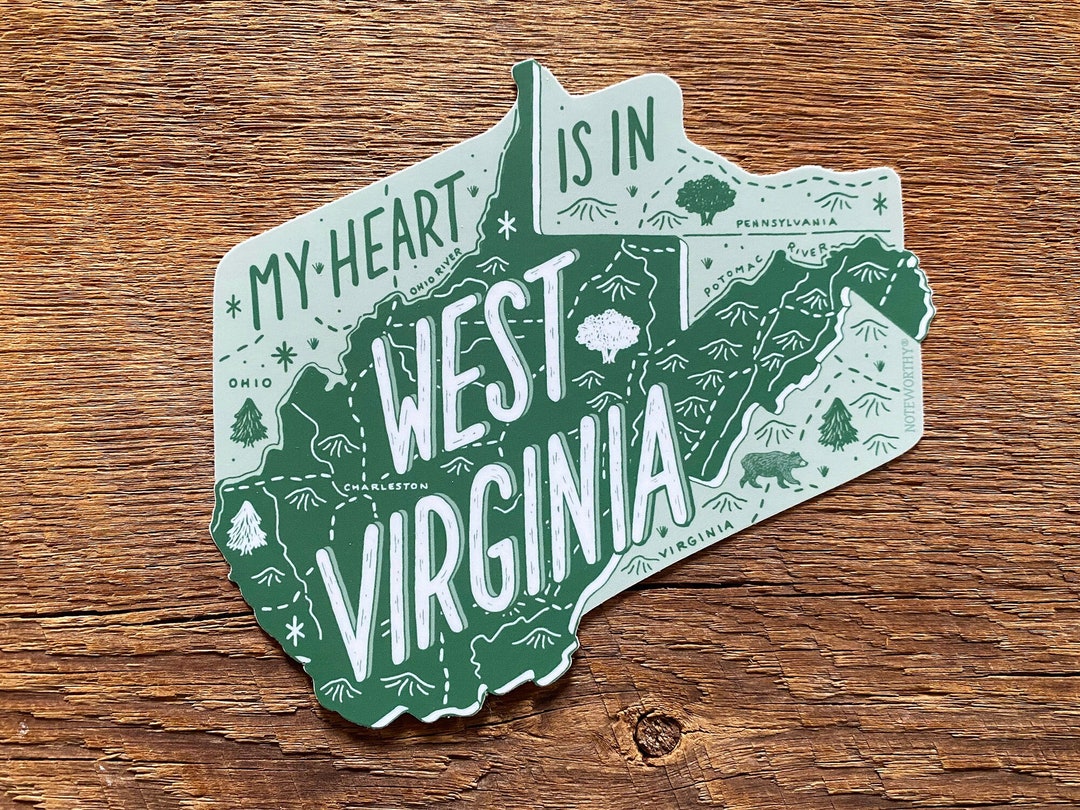 West Virginia Sticker, West Virginia State Sticker, Single Die Cut ...