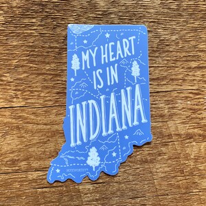 Indiana Sticker, Indiana State Sticker, Single Die Cut Vinyl Sticker - Etsy