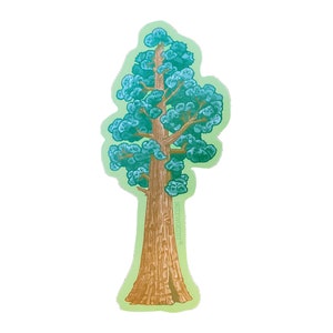 Sequoia Tree Sticker, Tree Illustration Sticker, Single Die Cut Vinyl ...