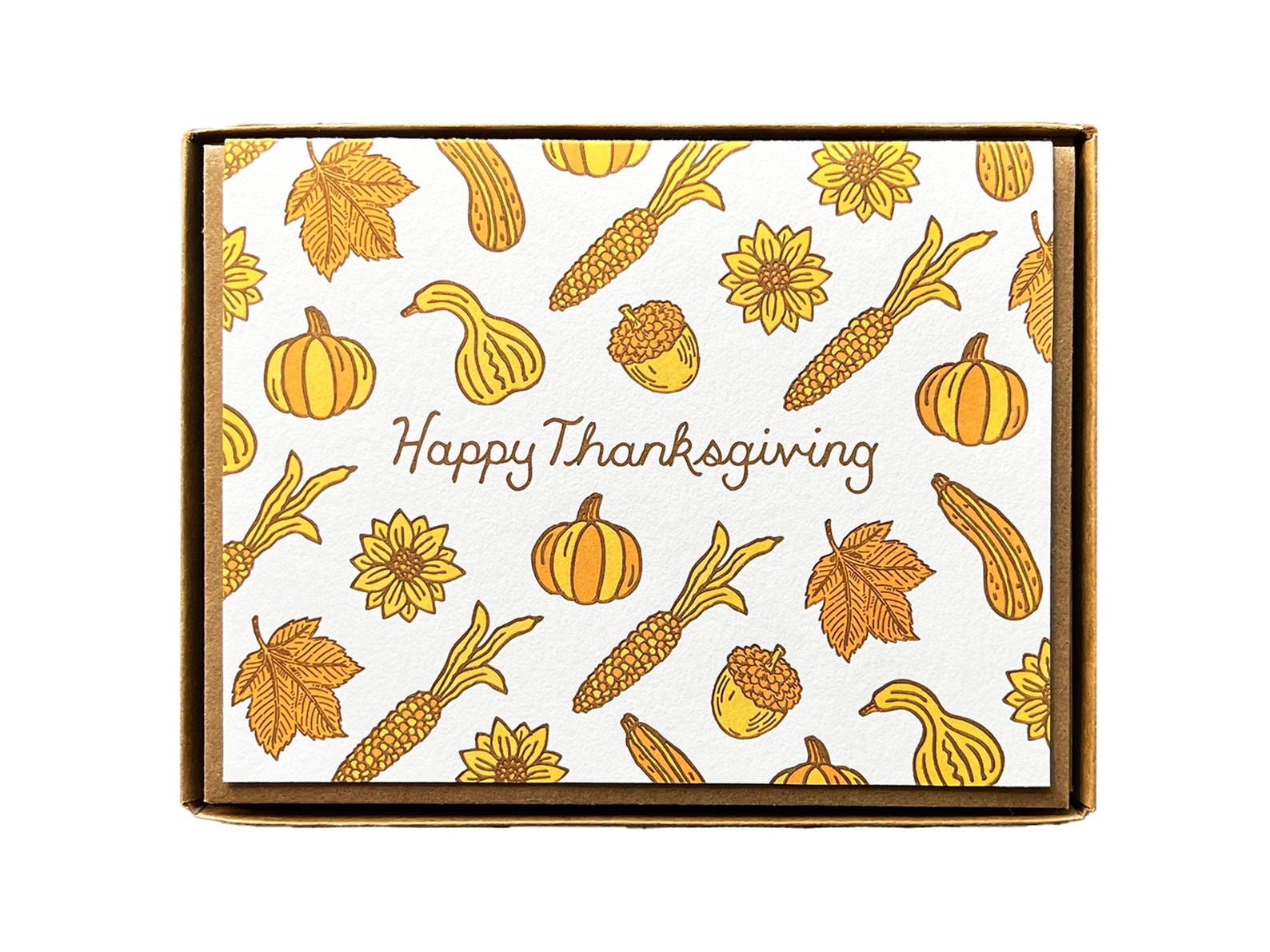 Happy Thanksgiving, Boxed Set of 6 Thanksgiving Cards, Letterpress Note ...