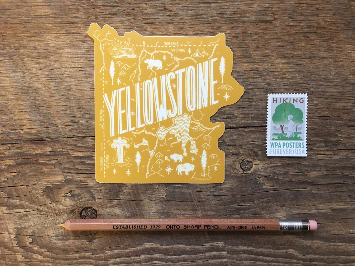 Yellowstone Sticker Yellowstone National Park Sticker Bumper | Etsy