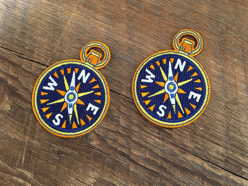 Compass Embroidered Patch Compass Patch Single Embroidered | Etsy