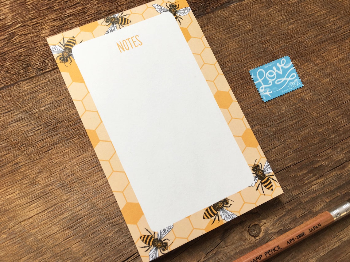 Honey Bee Pocket Notepad Bee Gift Office Supplies 3.5 X 5.5 | Etsy