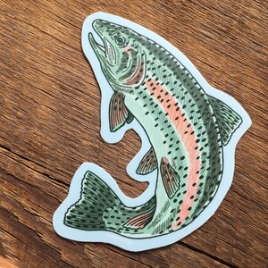 Trout Sticker, Rainbow Trout Sticker, Single Die Cut Vinyl Sticker - Etsy