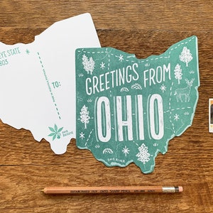 Ohio Postcard, Greetings From Ohio, the Buckeye State, Die Cut ...