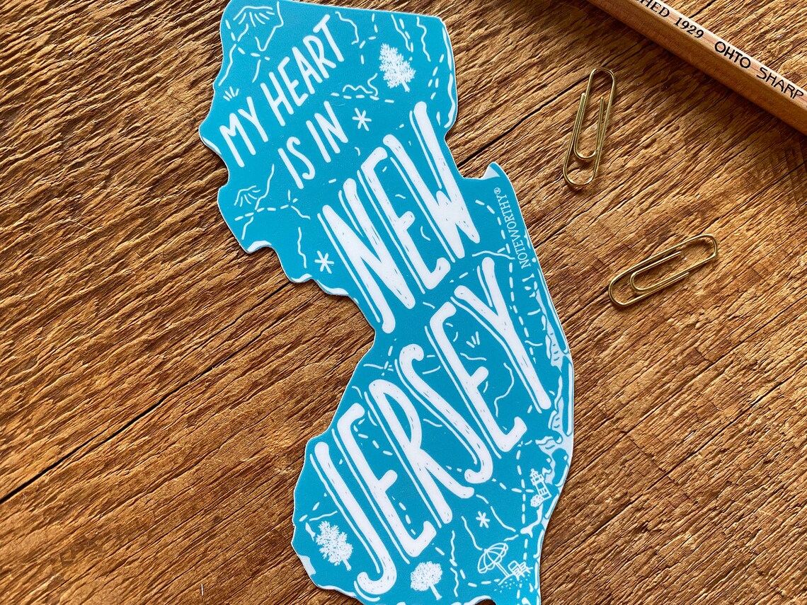 New Jersey Sticker New Jersey State Sticker Bumper Sticker - Etsy