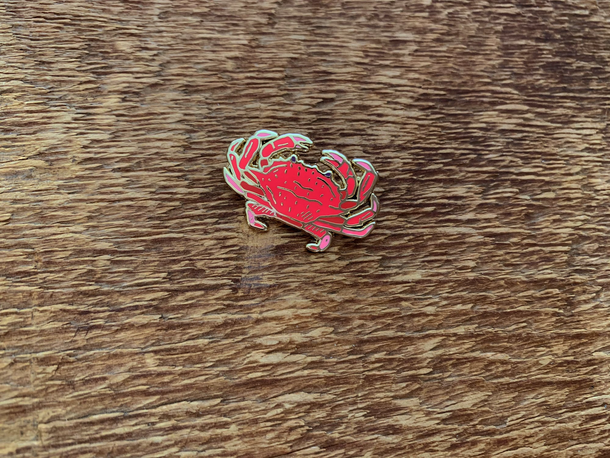 Crab Enamel Pin Red and Gold Crab Pin Single Hard Enamel Pin - Etsy