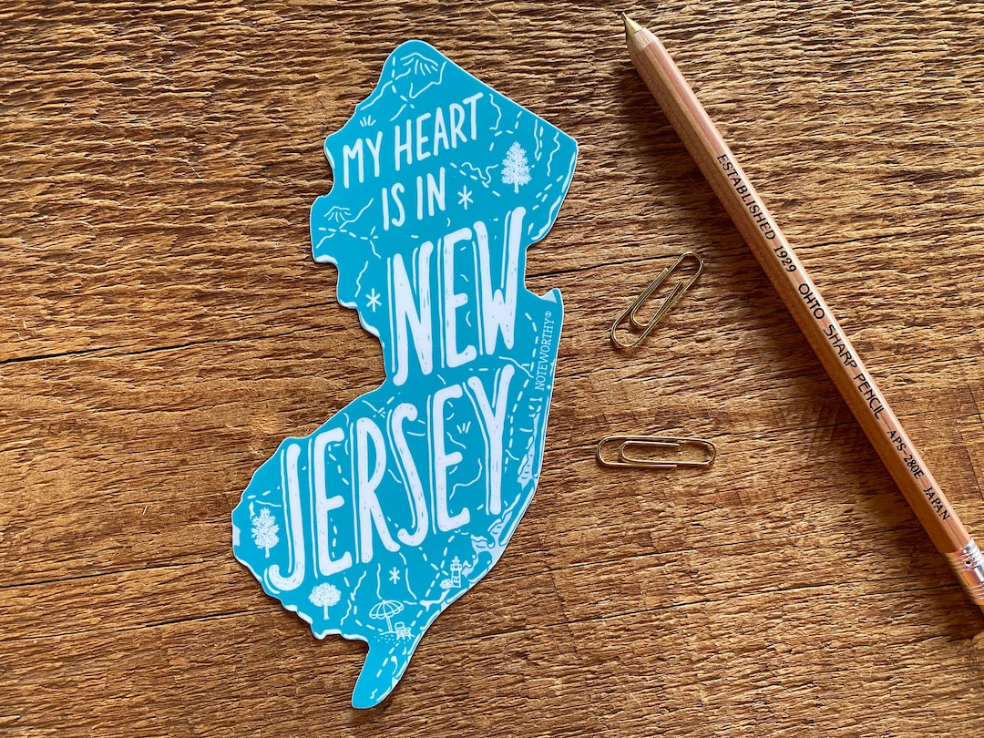 New Jersey Sticker, New Jersey State Sticker, Single Die Cut Vinyl ...