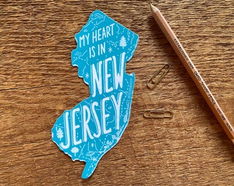 New Jersey NJ State Outline Vinyl Decal Sticker - Etsy