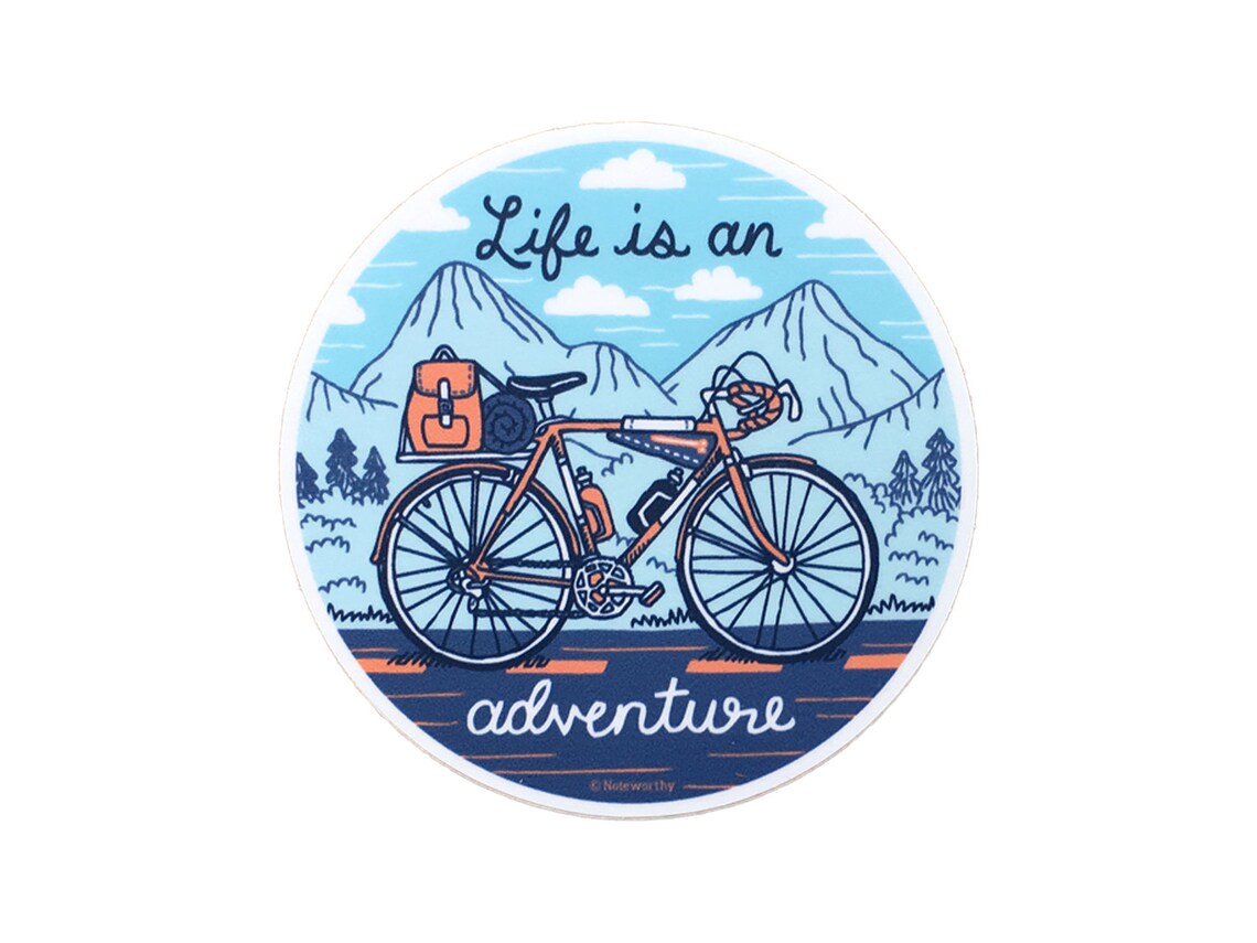 Adventure Sticker Bicycle Sticker Outdoors Sticker Single - Etsy