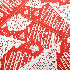 Virginia Postcard, Greetings From Virginia, Single Die Cut Letterpress ...