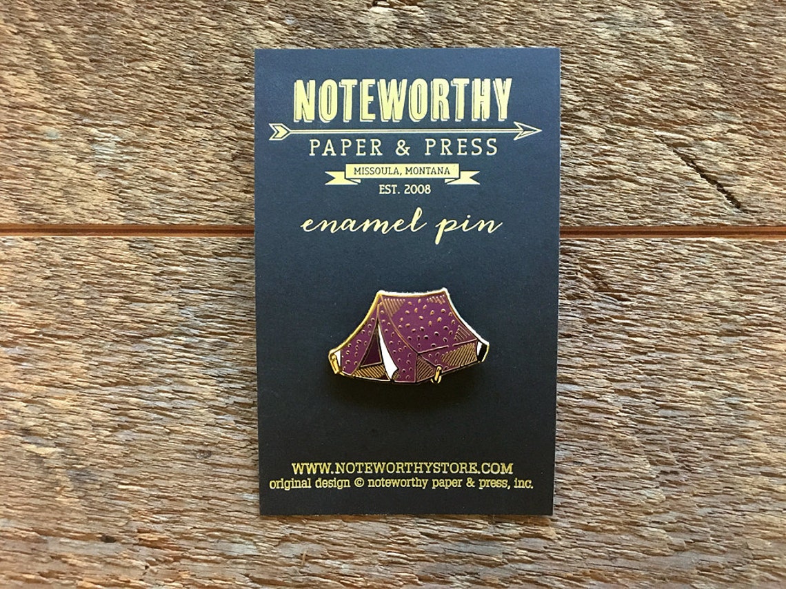 Tent Enamel Pin, Camping Pin, Single Hard Enamel Pin With Butterfly ...