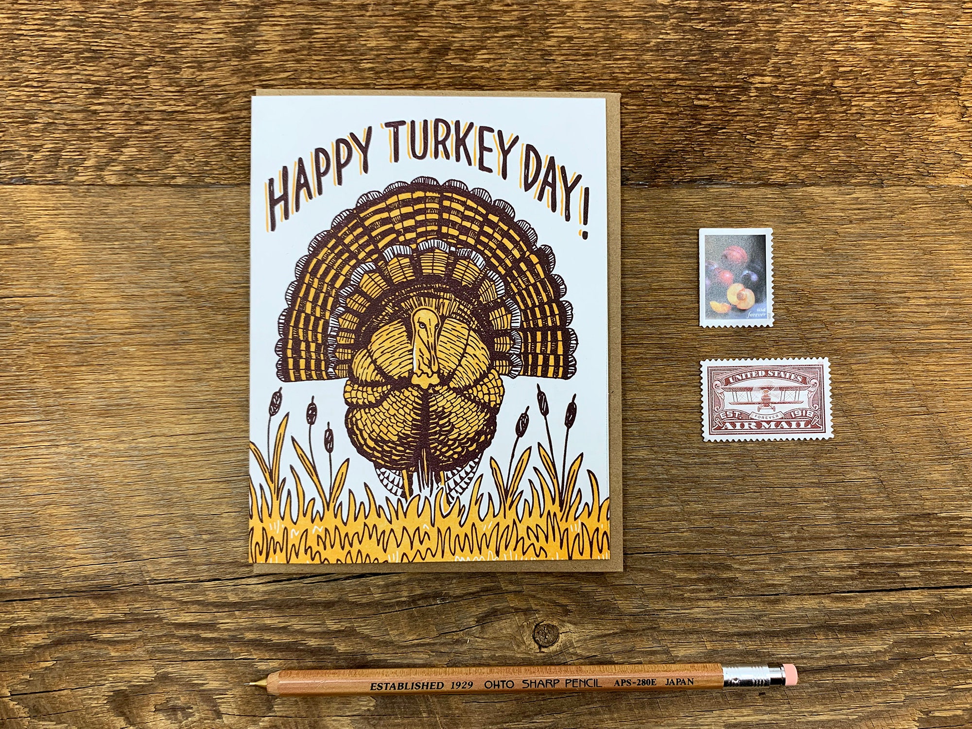 Turkey Day Thanksgiving Cards Boxed Set of 6 Letterpress | Etsy