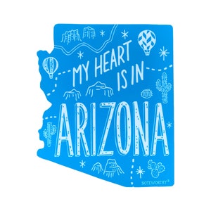 Arizona Sticker, Arizona State Sticker, Single Die Cut Vinyl Sticker - Etsy