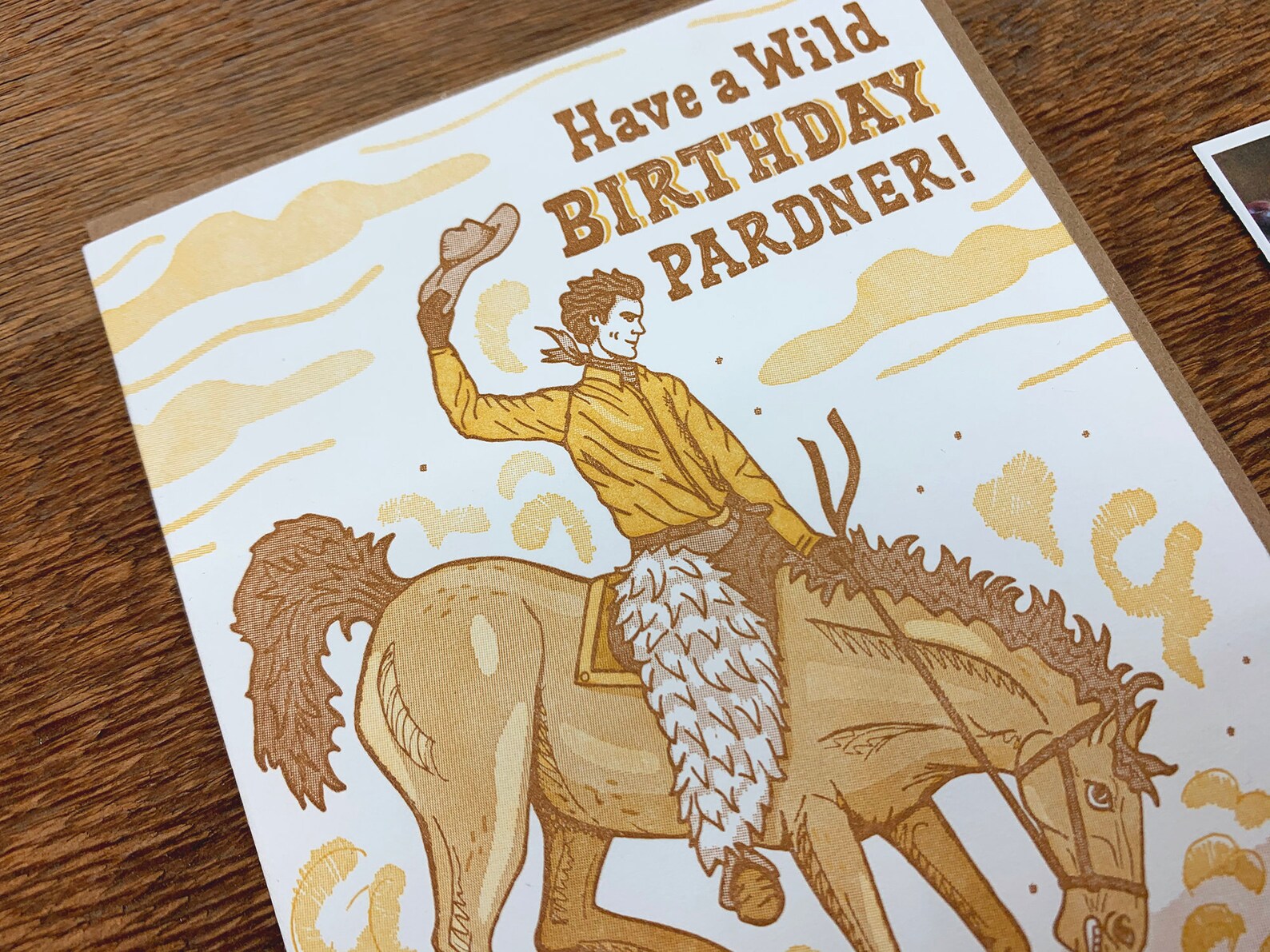 Howdy Pardner, Cowboy Birthday, Birthday Card, Letterpress Folded ...