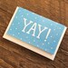 Yay Baby Blue Enclosure Card Mini Card Letterpress Folded - Etsy