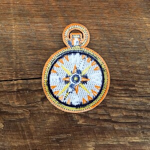 Compass Embroidered Patch, Compass Patch, Single Embroidered Patch With ...