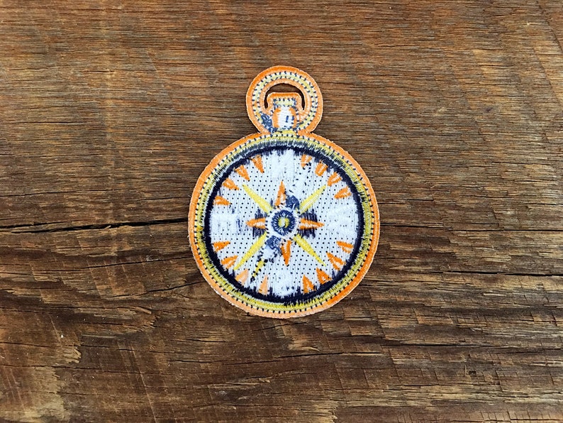 Compass Embroidered Patch Compass Patch Single Embroidered - Etsy