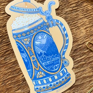 Beer Stein Sticker, Oktoberfest Sticker, Single Die Cut Vinyl Sticker ...