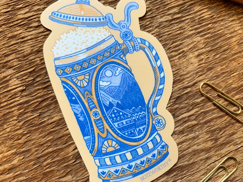 Beer Stein Sticker Oktoberfest Sticker Single Die Cut Vinyl | Etsy